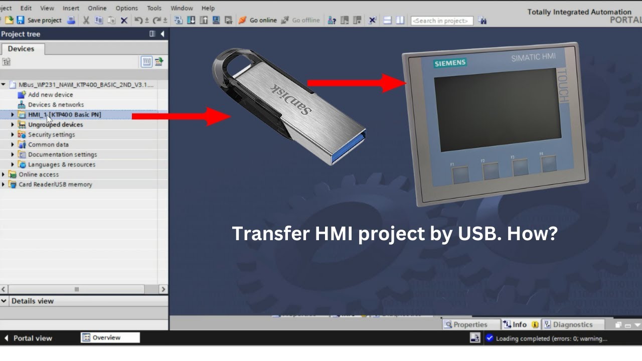 TIA: how to download HMI Project by USB ? - YouTube