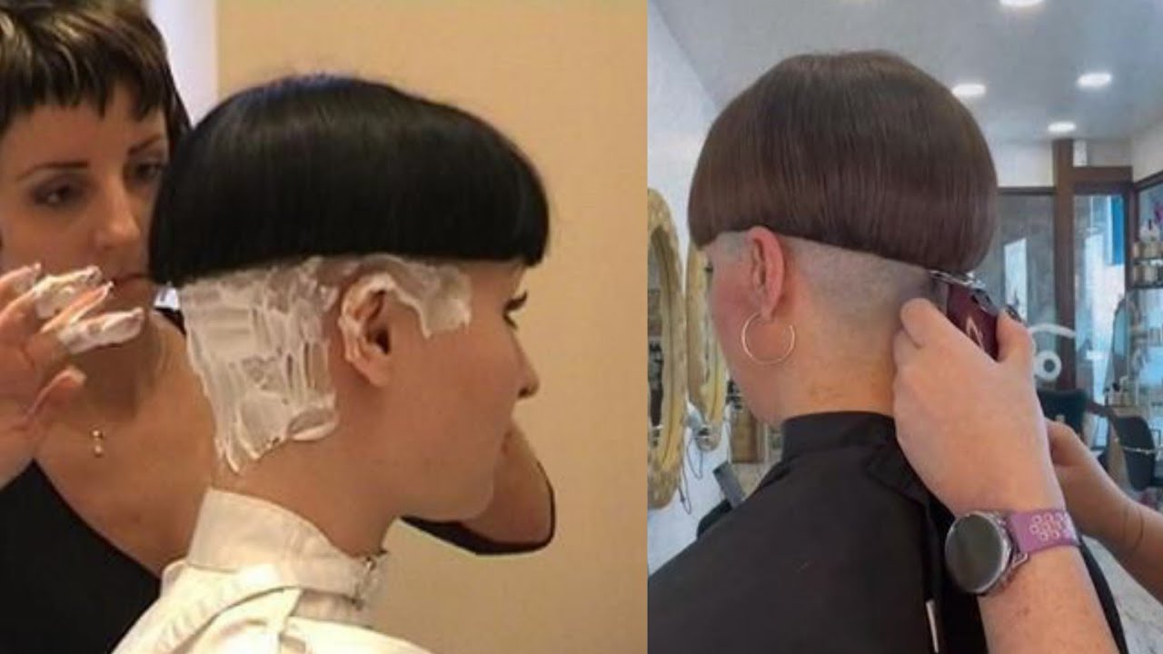 Grad student getting a surprised half shaved undercut haircuts/Nape ...