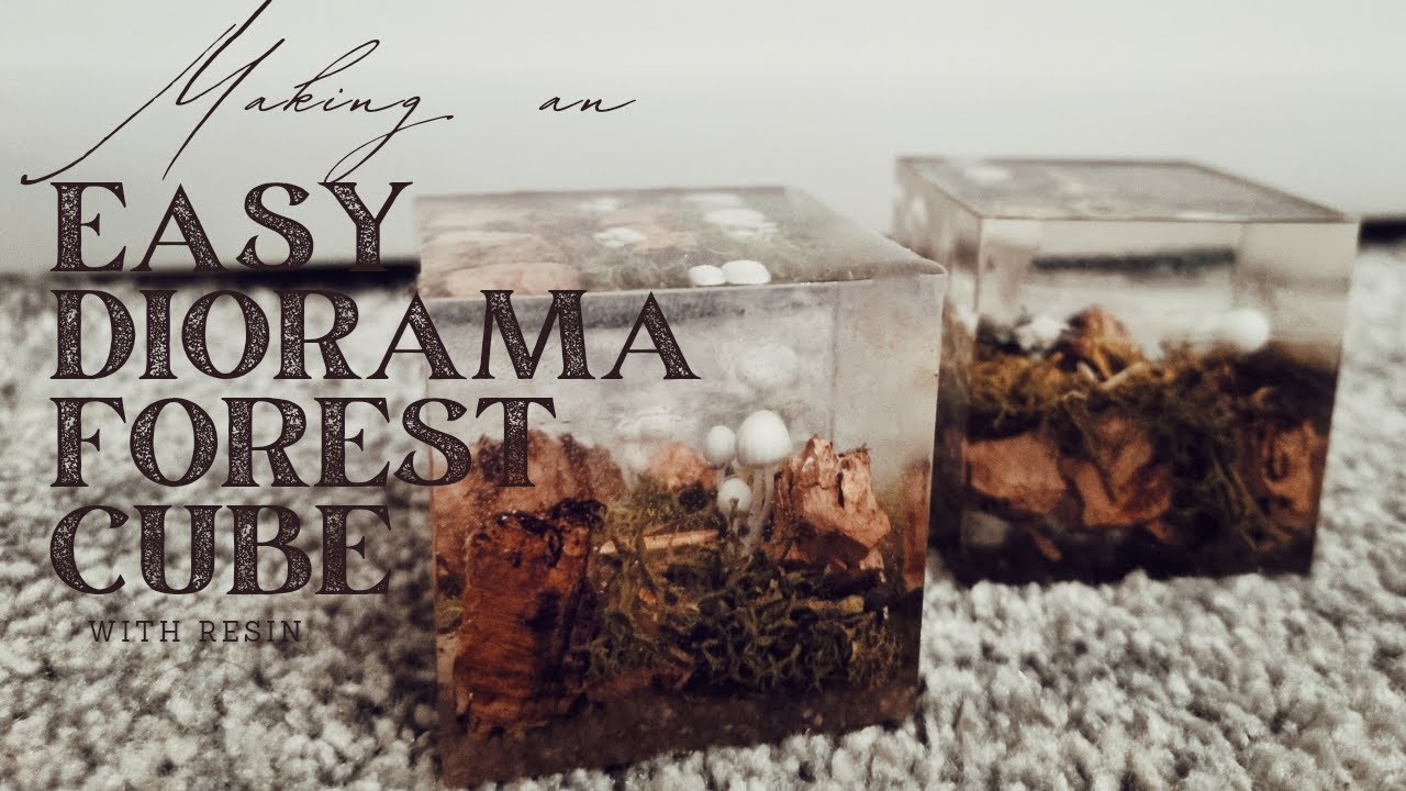 Making an easy diorama forest cube with resin - YouTube