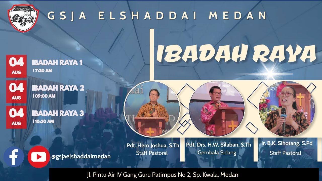 Ibadah Raya Streaming 3 GSJA El Shaddai | pkl 10.30 - 11.40 | 04 ...