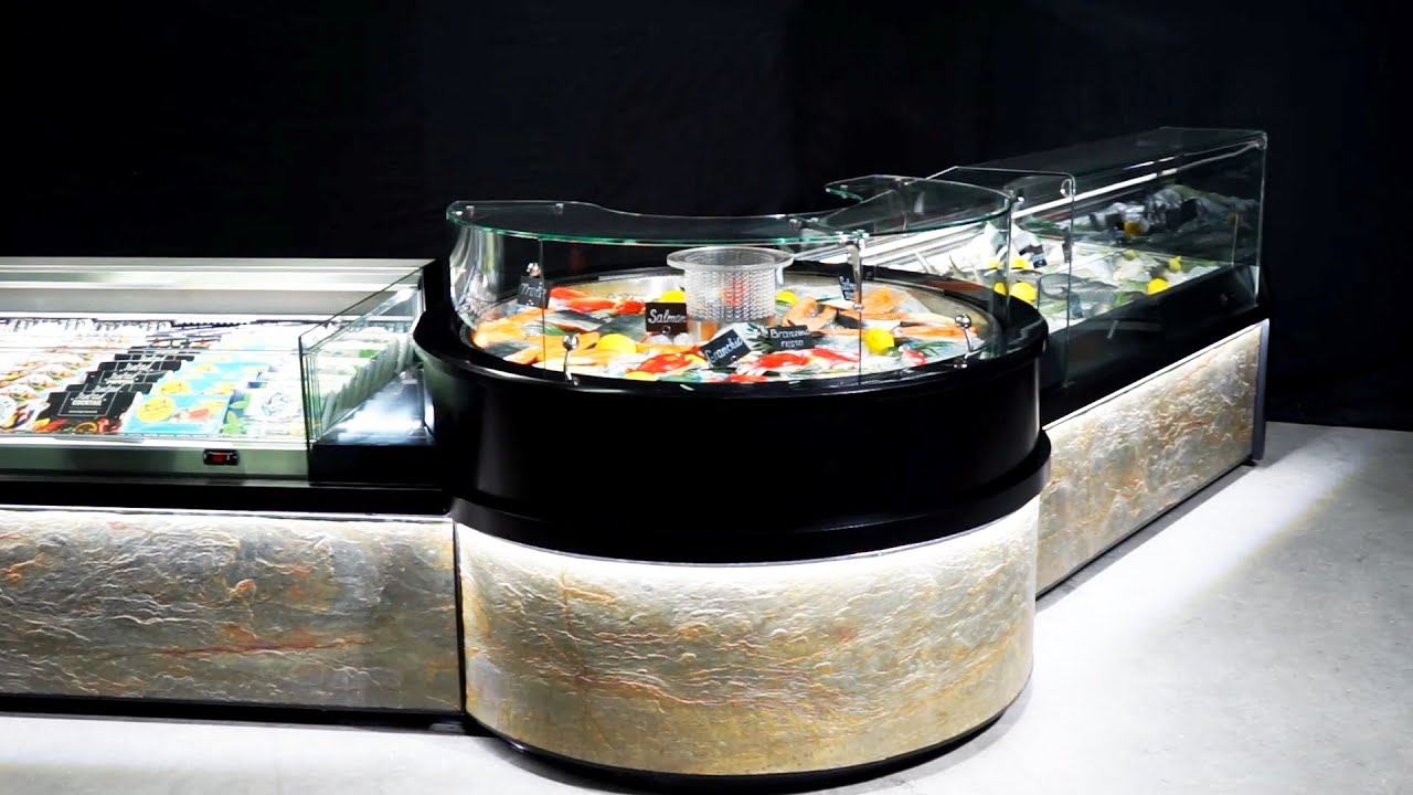Specialized counters for fish and seafood sales - YouTube