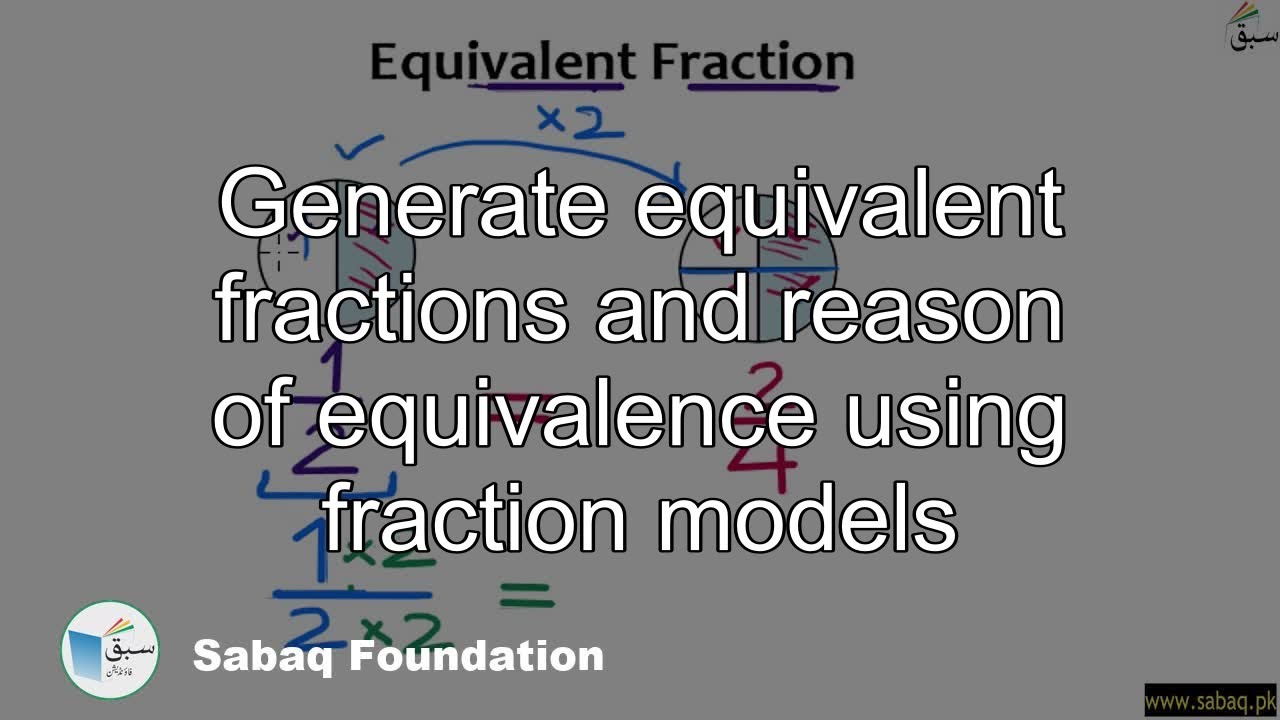 Generate equivalent fractions and reason of equivalence using fraction ...