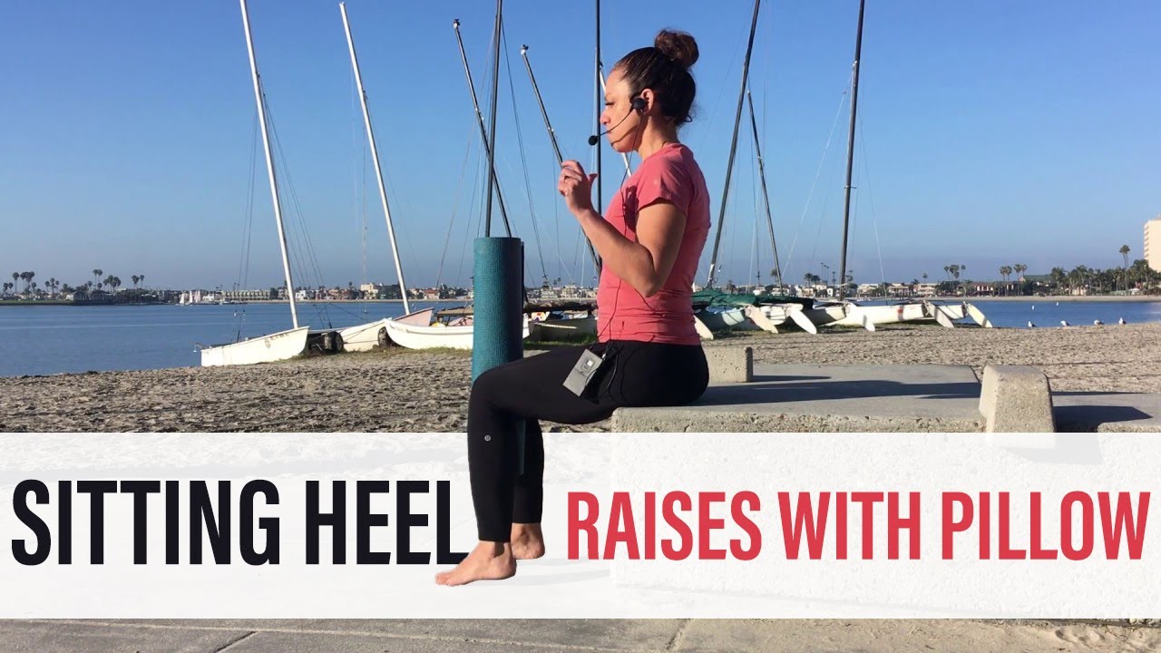 Sitting Heel Raises With Pillow - YouTube