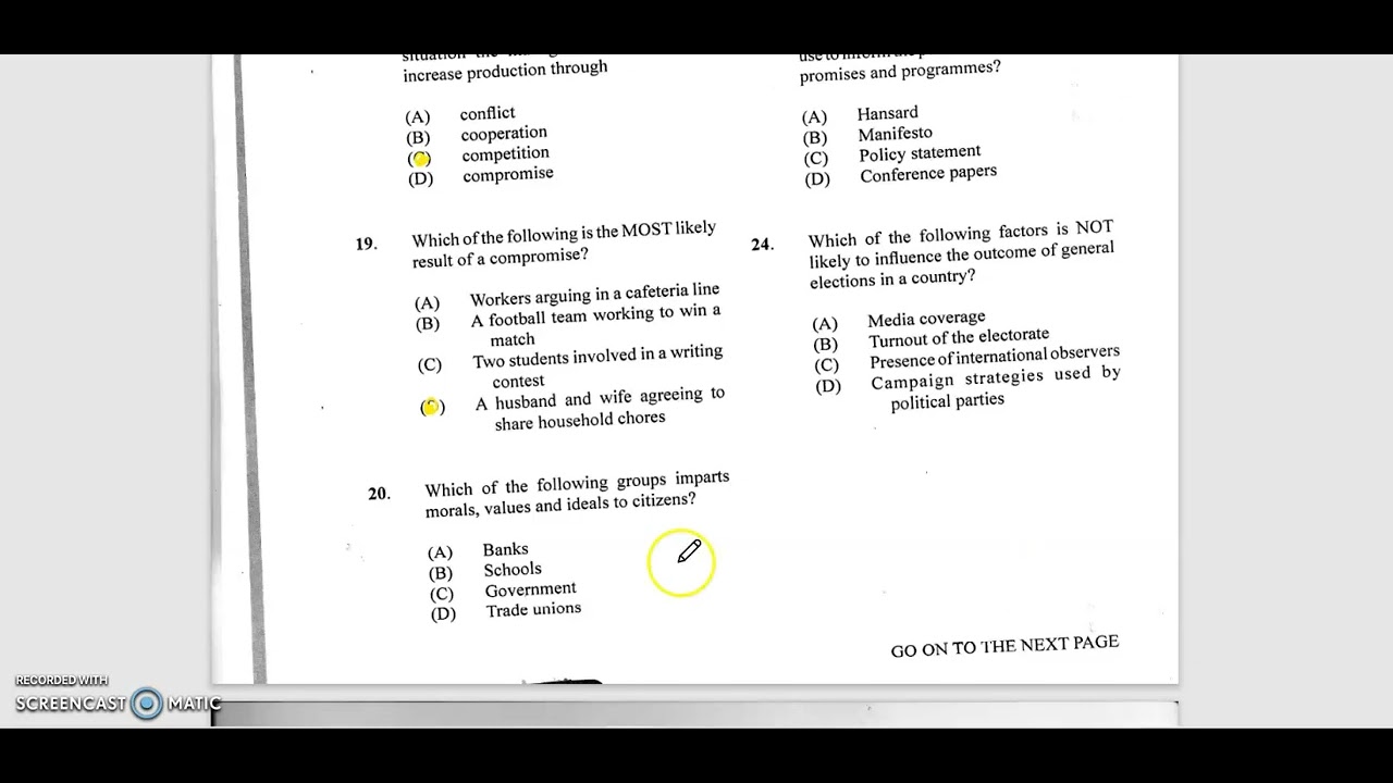 2018 Social Studies part 1 answers (Paper 1) - YouTube