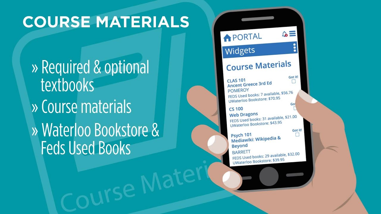 Portal provides you with a customized course material list - YouTube