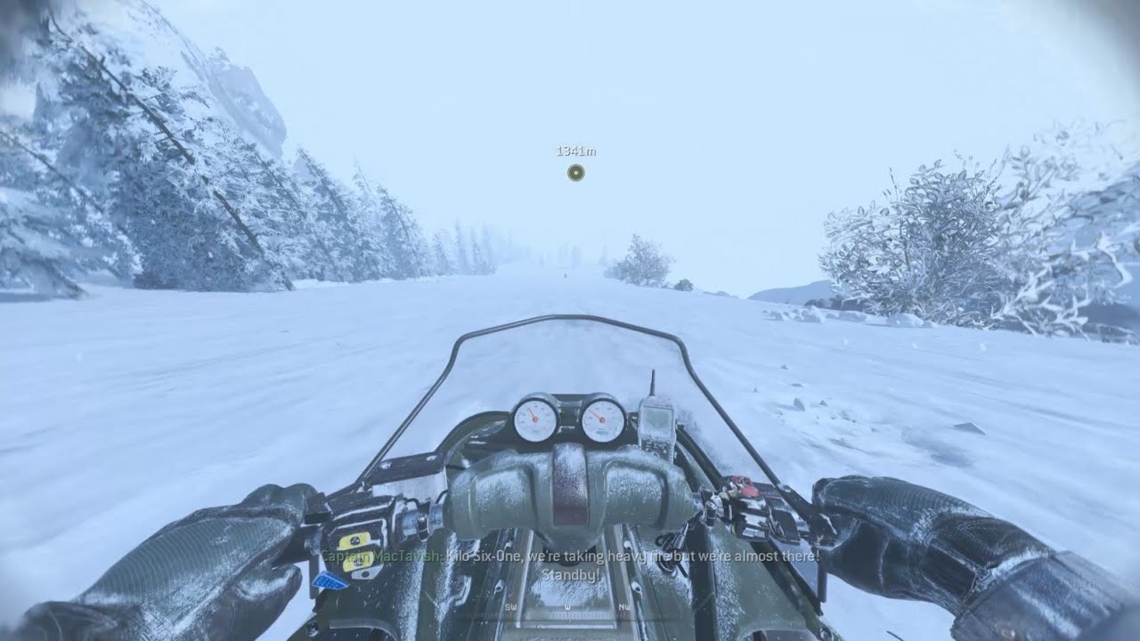 Modern Warfare 2 Remastered - Snowmobile chase - YouTube