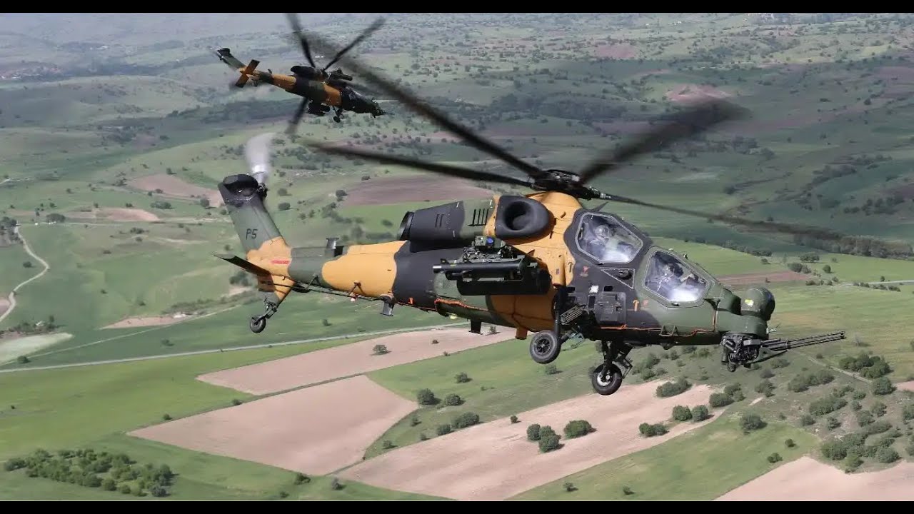 Amazing Tracer Fire Overload By Turkish T129 ATAK Helicopters - YouTube