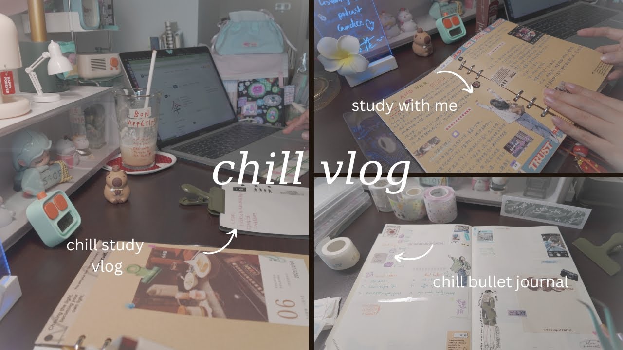 study vlog, weekly bullet journal set up, habit trackers, Chinese ...