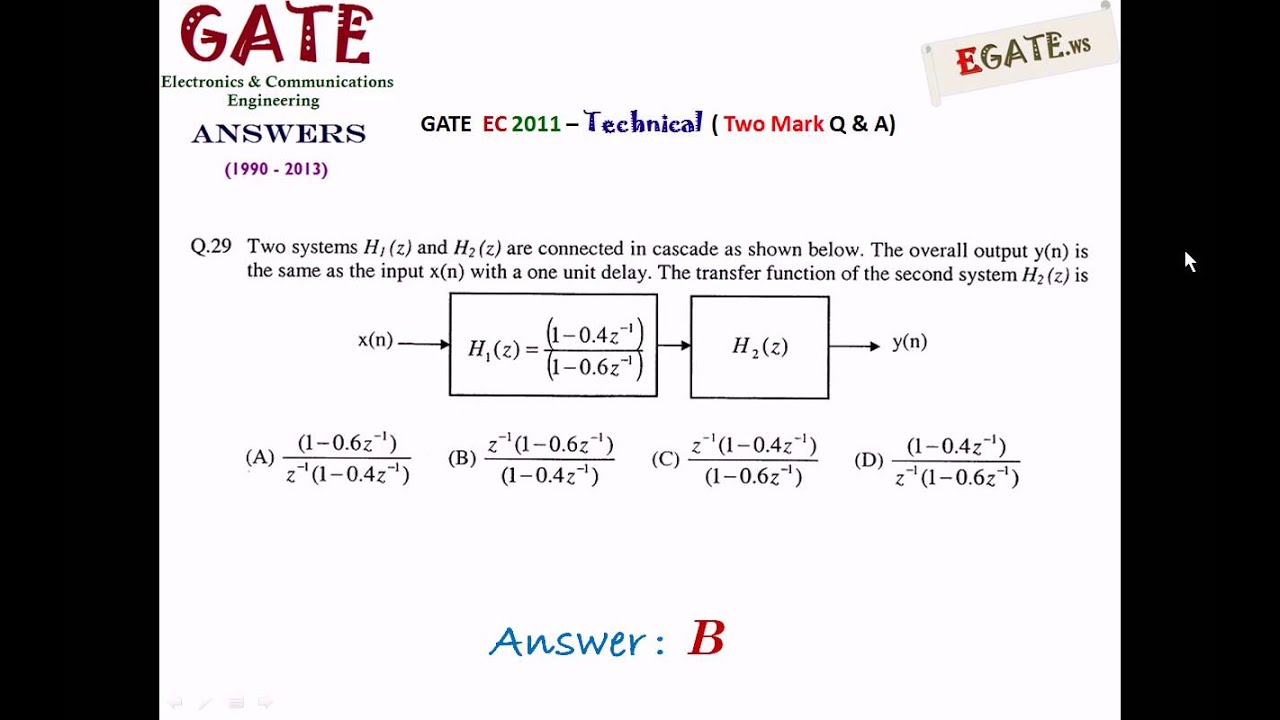 GATE 2011 ECE (Electronics & Communications) - Answer Key for All 65 ...