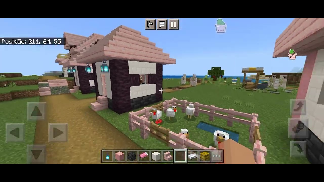 Minecraft- Transformando uma vila normal em vila de cerejeira 💗🌸 ...