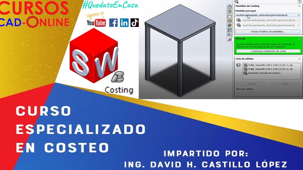 Solidworks Costing Tool: Base de Datos Parte 2 - YouTube