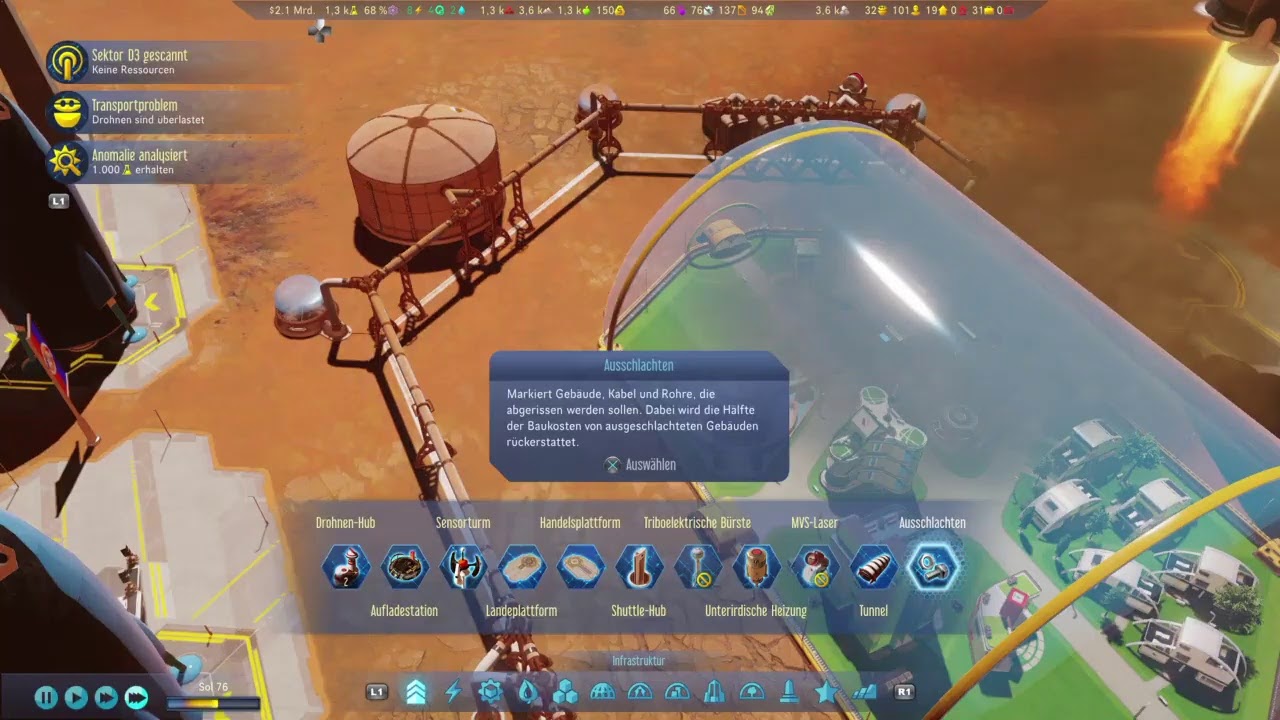 Surviving Mars . Xanthe Alpha . Raubbau extrem . vs. 3 x KI Gegner ...