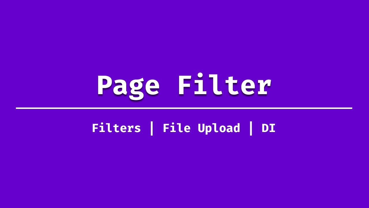 Page Filters in ASP.NET Core - YouTube