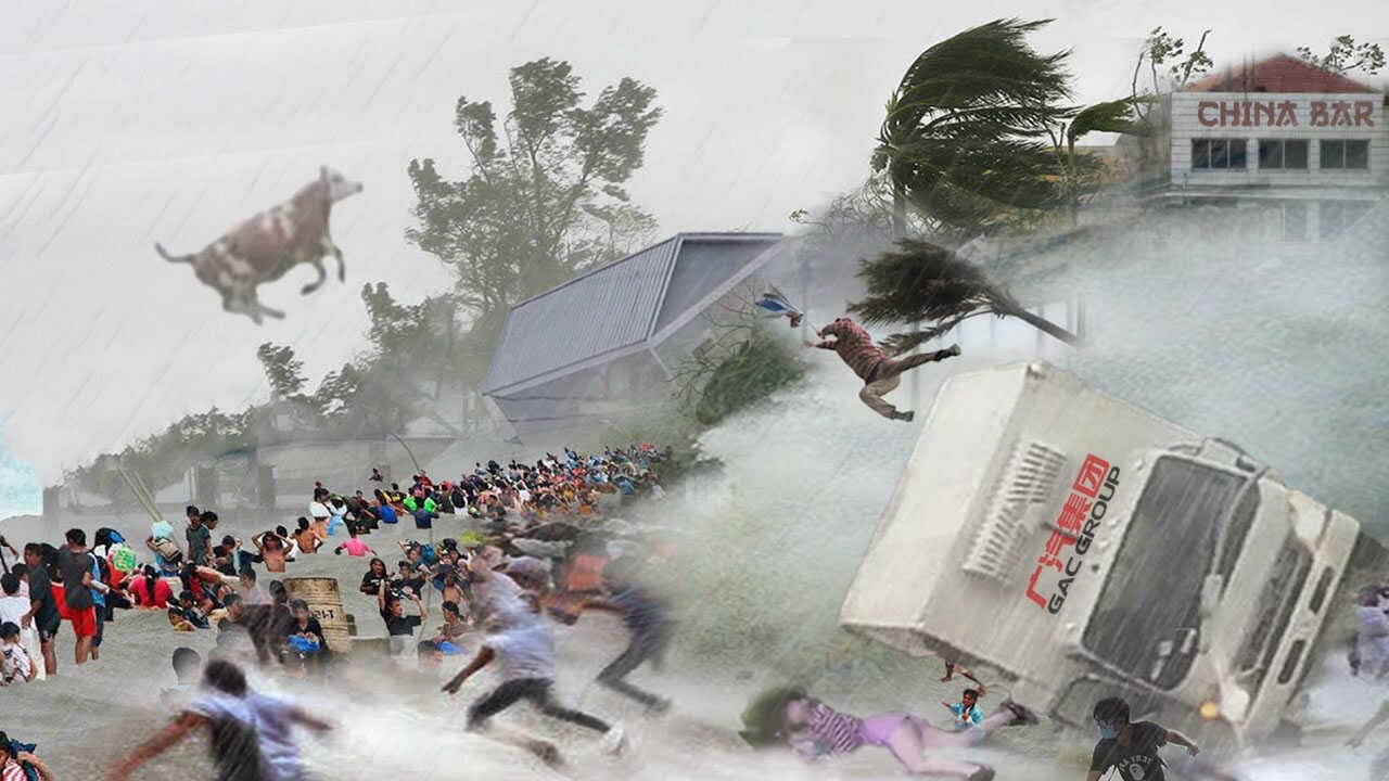 Scary Natural Disasters in China! Destroys Guangzhou! Wind speed of ...