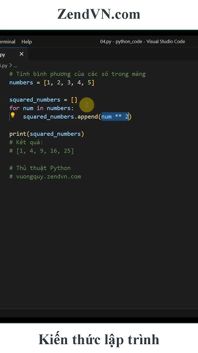 Kiến thức lập trình Python - 04 squared number - YouTube