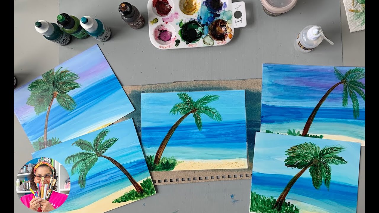 New SkillShare Class - Alcohol Ink After Party - Paint a Beach Scene - YouTube