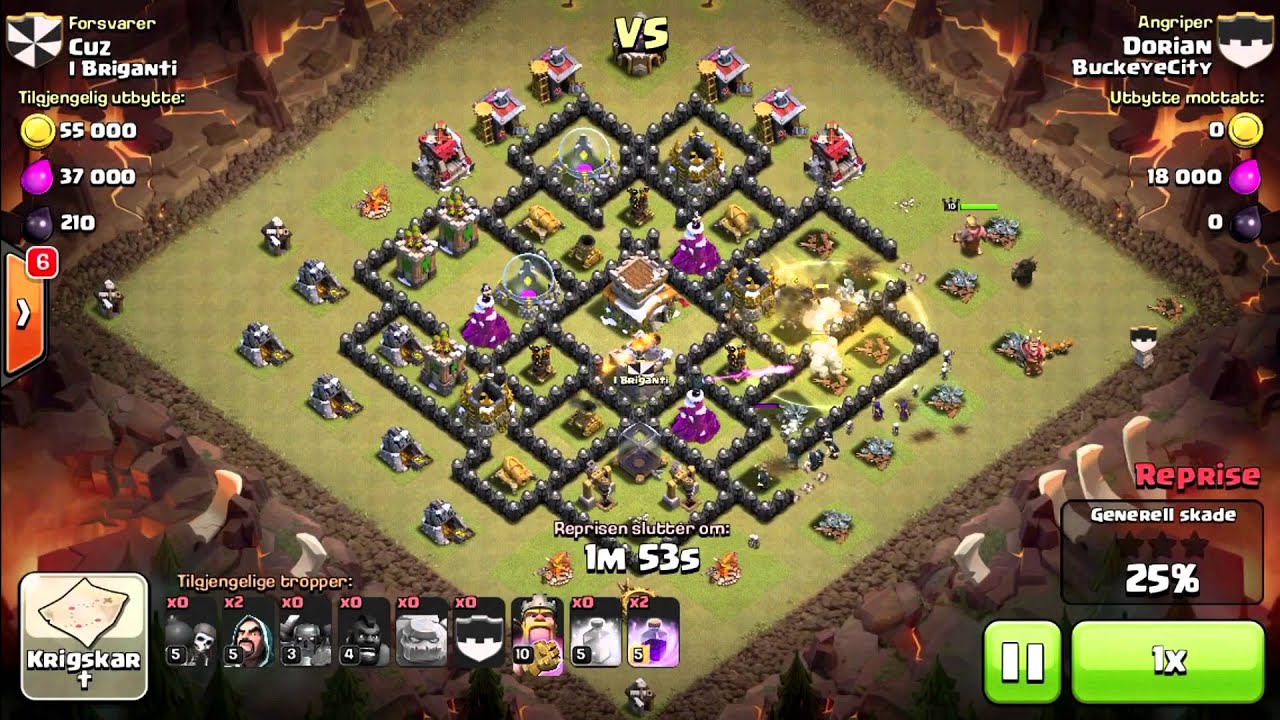 Clash Of Clans- TH8 vs. TH8 GoWiPe- ClashWithHector - YouTube