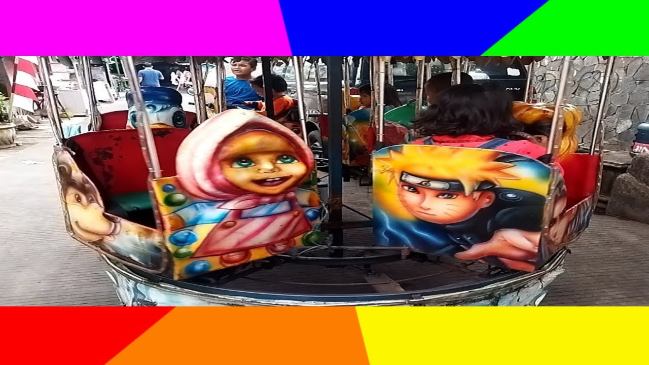 Abang Attar Naik odong odong kereta lagi.thomas,Naruto, angry bird ...