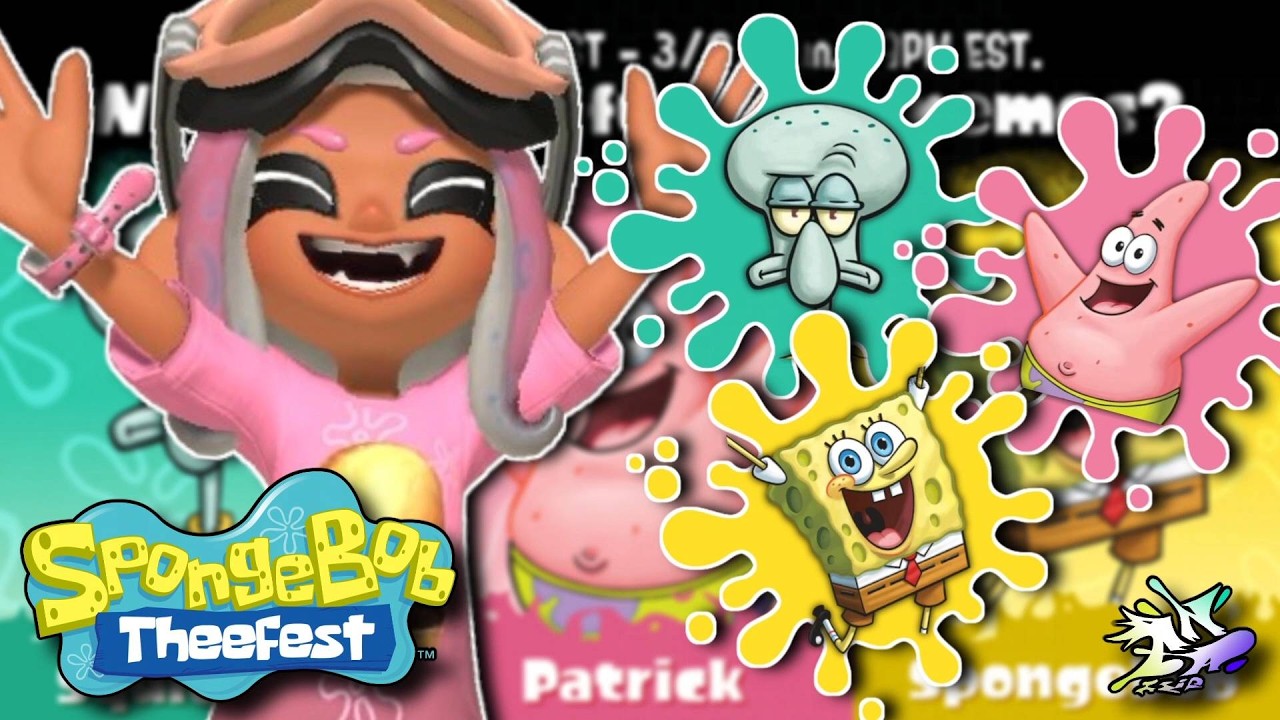 Splatoon 3 Theefest Battles! | Squidward vs. Patrick vs. Spongebob ...