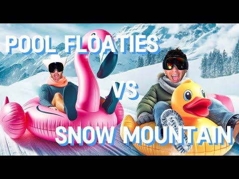 POOL FLOATIES RACE DOWN THE MOUNTAIN - YouTube