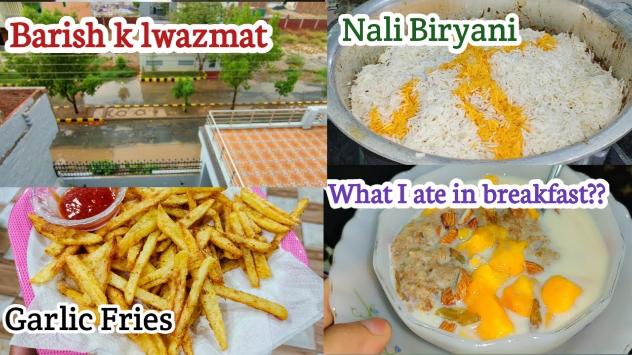 Rain vlog | What i eat in breakfast ? | Crispy Garlic Fries | Nali ...