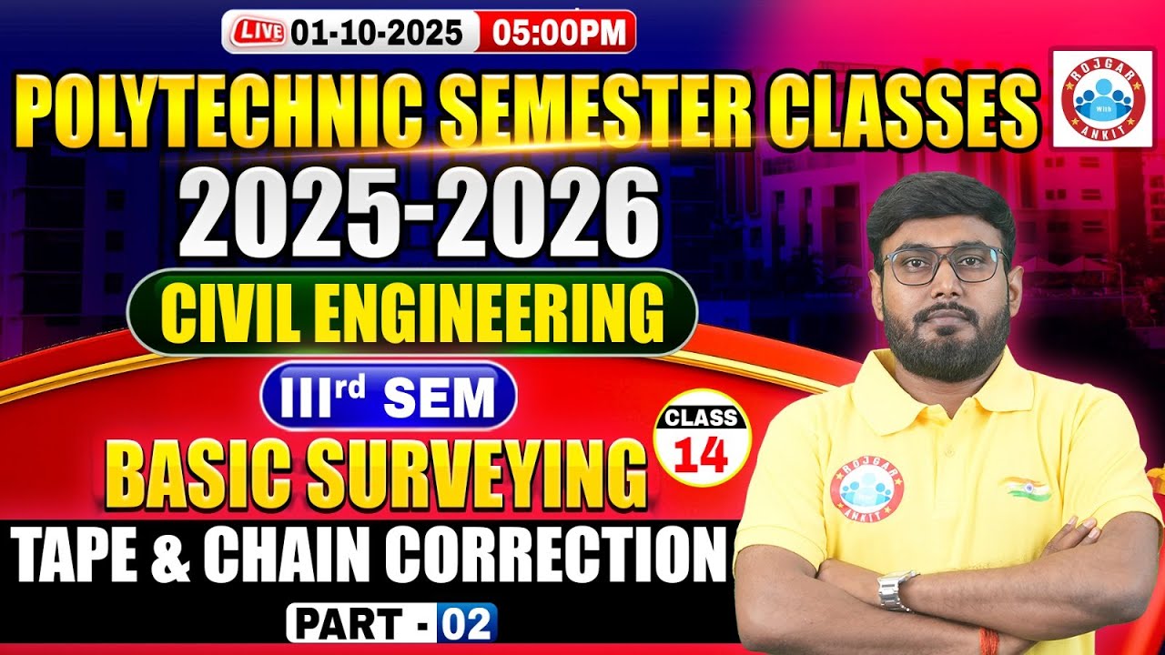 Polytechnic 3rd Semester Civil Engineering | Basic Surveying | Tape ...