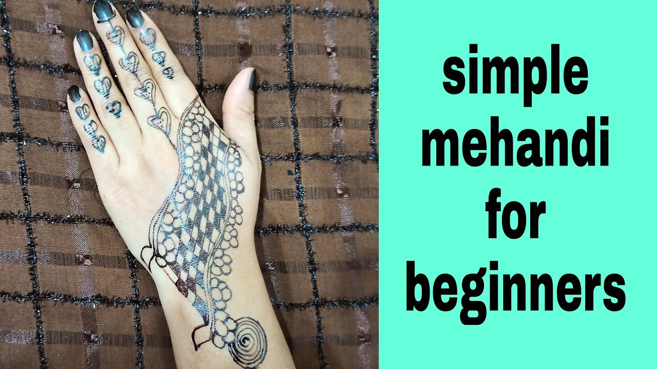 Simple mehandi design for beginners/ easy mehandi design - YouTube