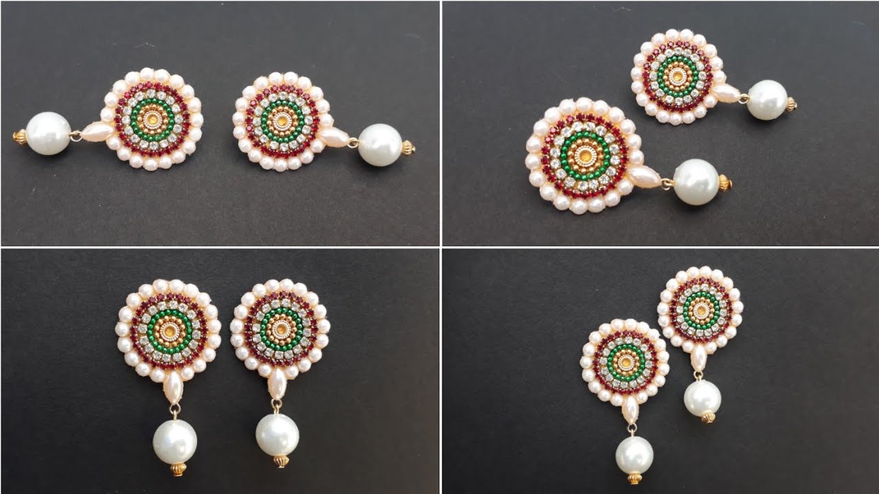 How To Make Simple And Beautiful Pearls Earrings At Home | DIY Jewelry ...