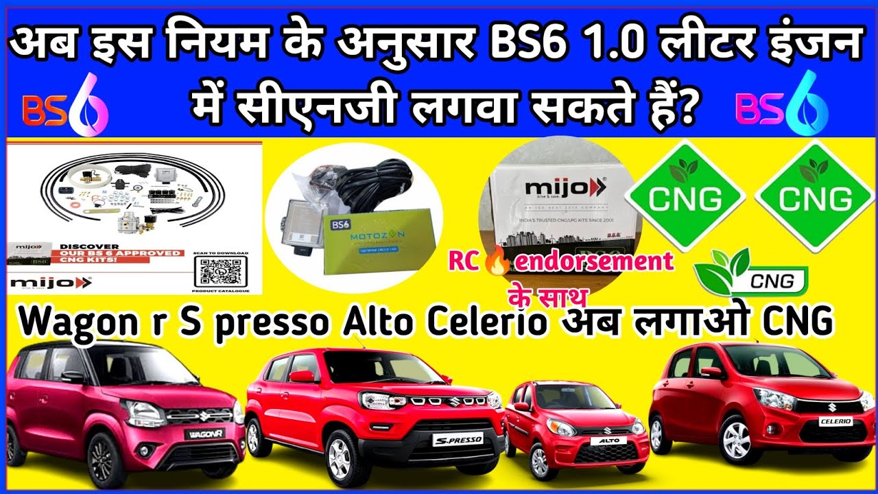1.0 liter engine cng bs6 approval || Wagon r || Celerio || Alto || S ...