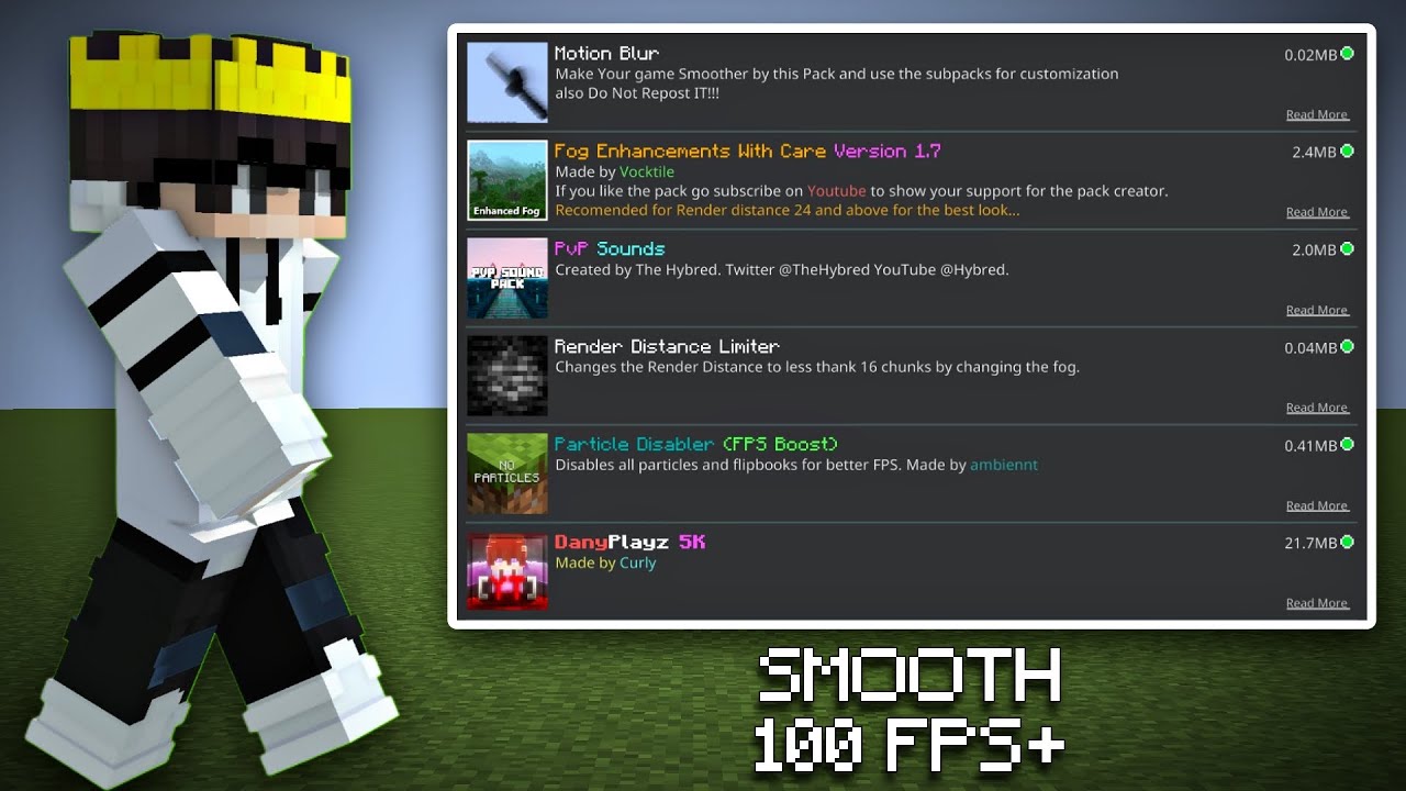 The Best Fps Boost Mods For MCPE 1.21/1.21+(Smooth Gameplay) 🔥 - YouTube