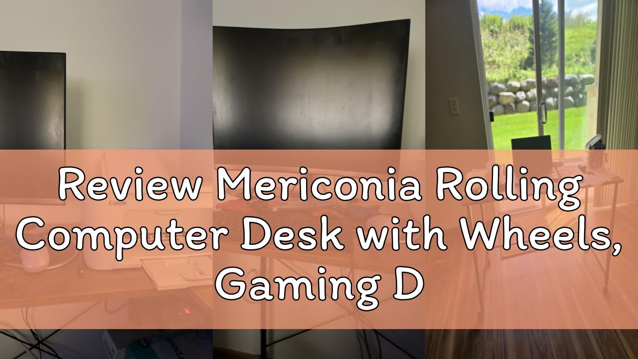 Review Mericonia Rolling Computer Desk with Wheels, Gaming Desk for ...