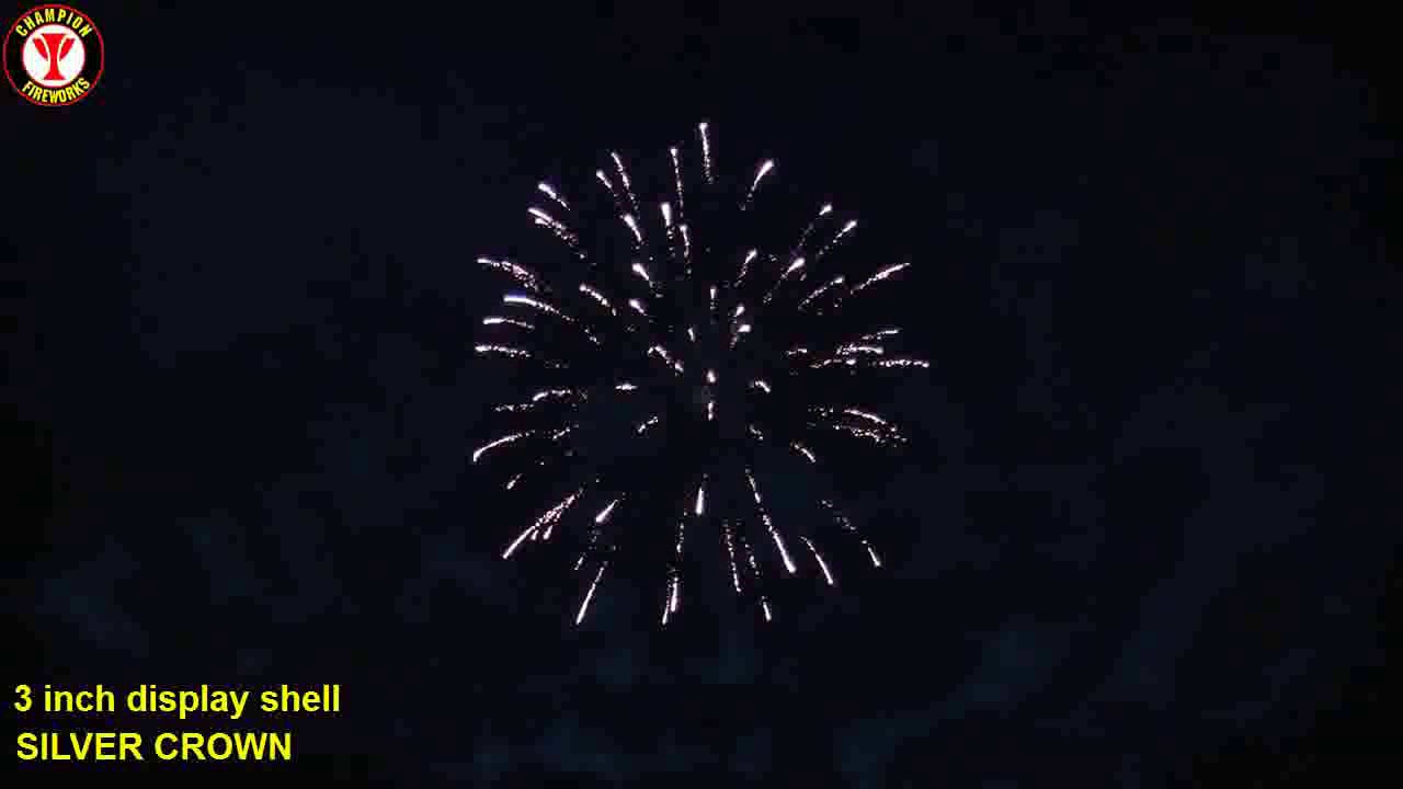 3 inch display shell fireworks SILVER CROWN - YouTube