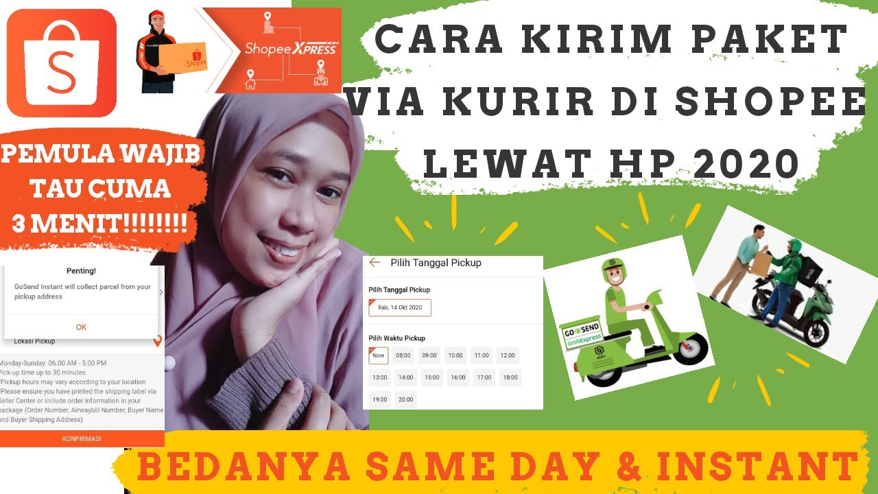 CARA KIRIM PAKET VIA GRAB EXPRESS DAN GOSEND DI SHOPEE LEWAT HP 2020 ...
