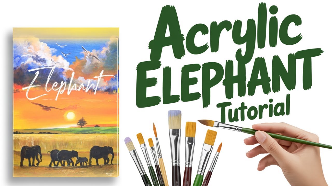 Acrylic Elephant Painting Tutorial 🐘 | Easy Step-by-Step for Beginners ...