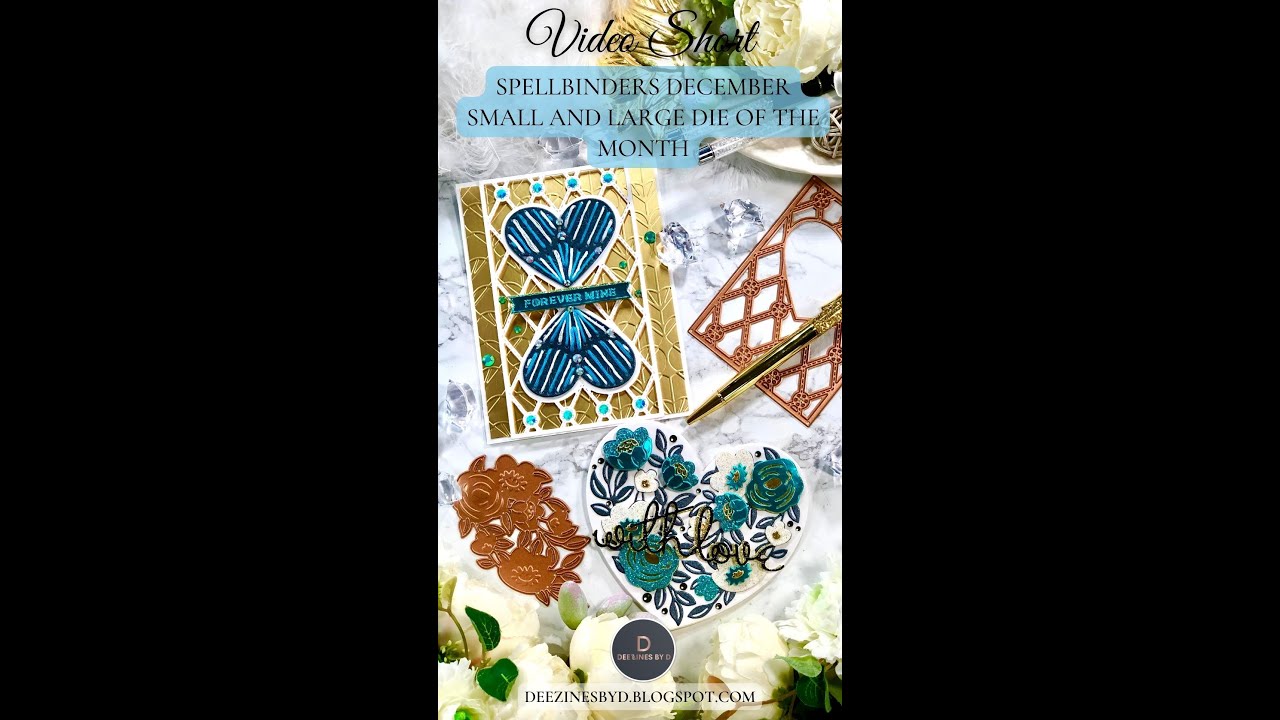 Stitched Heart Card Front & Blooming Heart | December Spellbinders Club ...