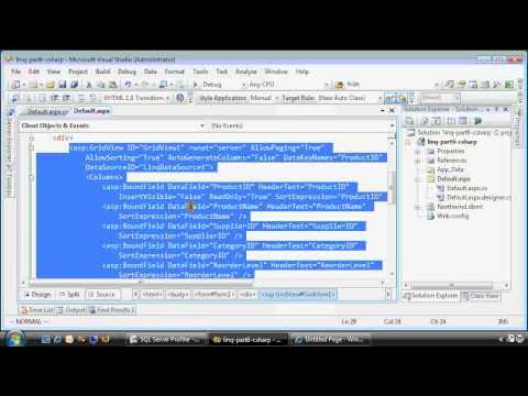 ASP.NET 3.5 LINQ TO SQL PART6 : Custom LinqDataSource - YouTube