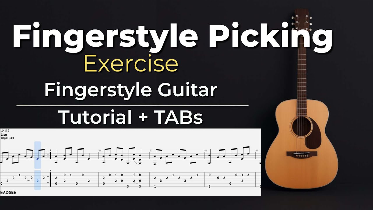 Fingerstyle Picking Exercise – Easy Guitar Tutorial + TABs | Kadifem Tabs - YouTube