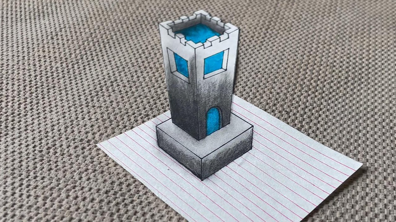 Creating a 3D Water Tower Illusion: Mastering Optical Art - YouTube