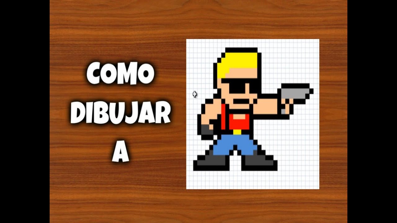 Como dibujar a Duke Nukem | Para Minecraft | Pixel Art | How to draw ...