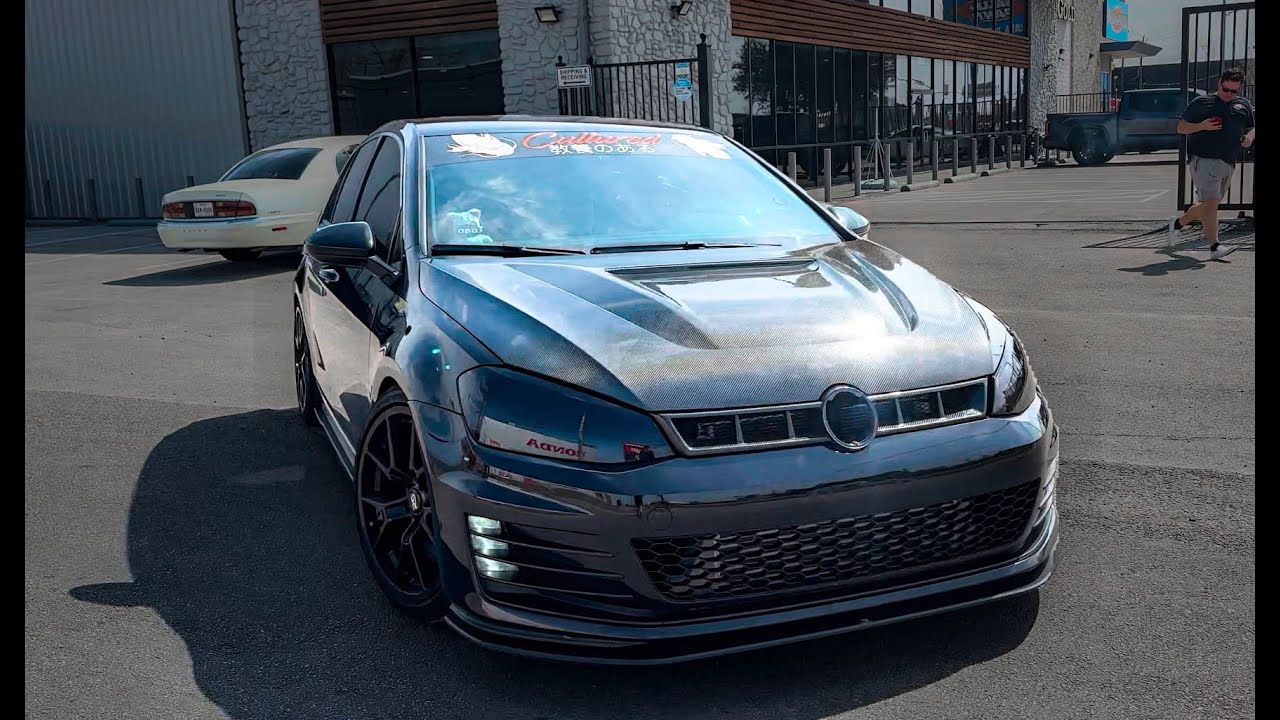 Robot Craftsman Carbon Fiber Hood And Grill Install Volkswagen GTI MK7 ...
