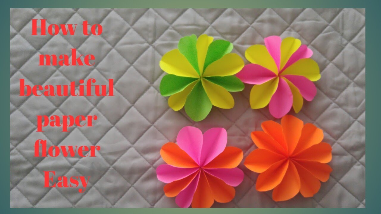 How to make colourful and beautiful paper flower - YouTube