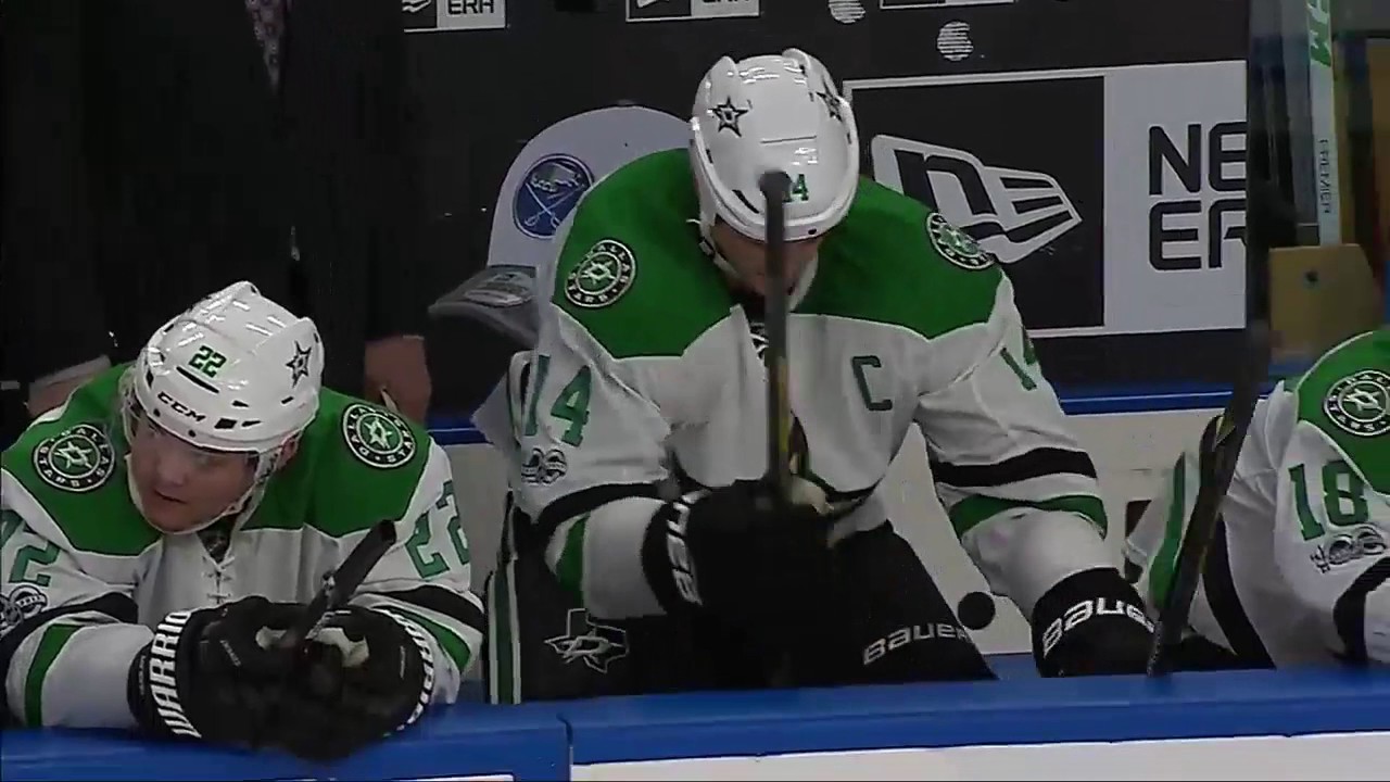 Jamie Benn broke 3 stick - YouTube