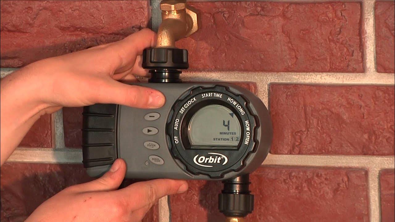 How To Program An Orbit 2-Outlet Hose Faucet Timer (24713) - YouTube