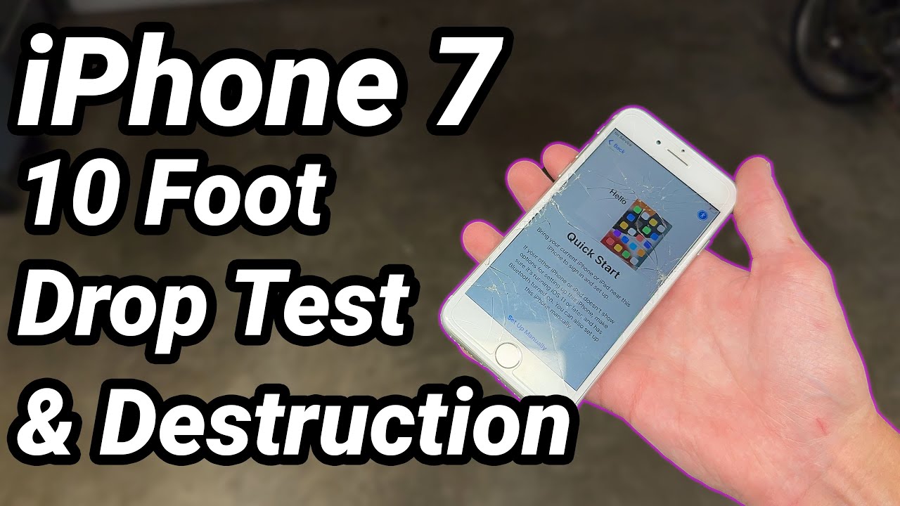iPhone 7 10 Foot Drop Test & Destruction w/ Sledge Hammer - YouTube