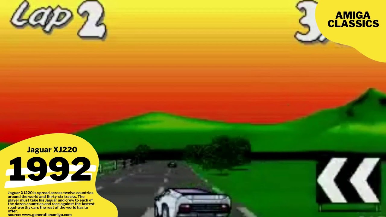 Jaguar XJ220: Arcade racing fun on the Commodore Amiga - YouTube