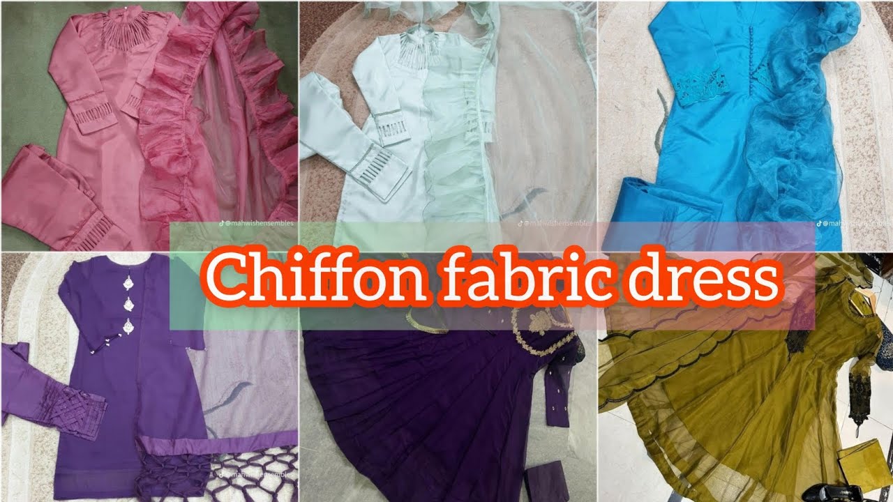chiffon fabric dress designs frock dress designs - YouTube