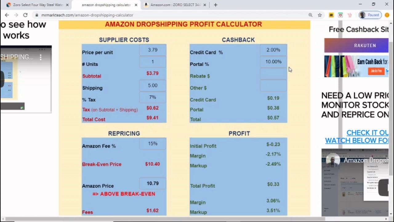 Amazon Dropshipping Profit Calculator - YouTube