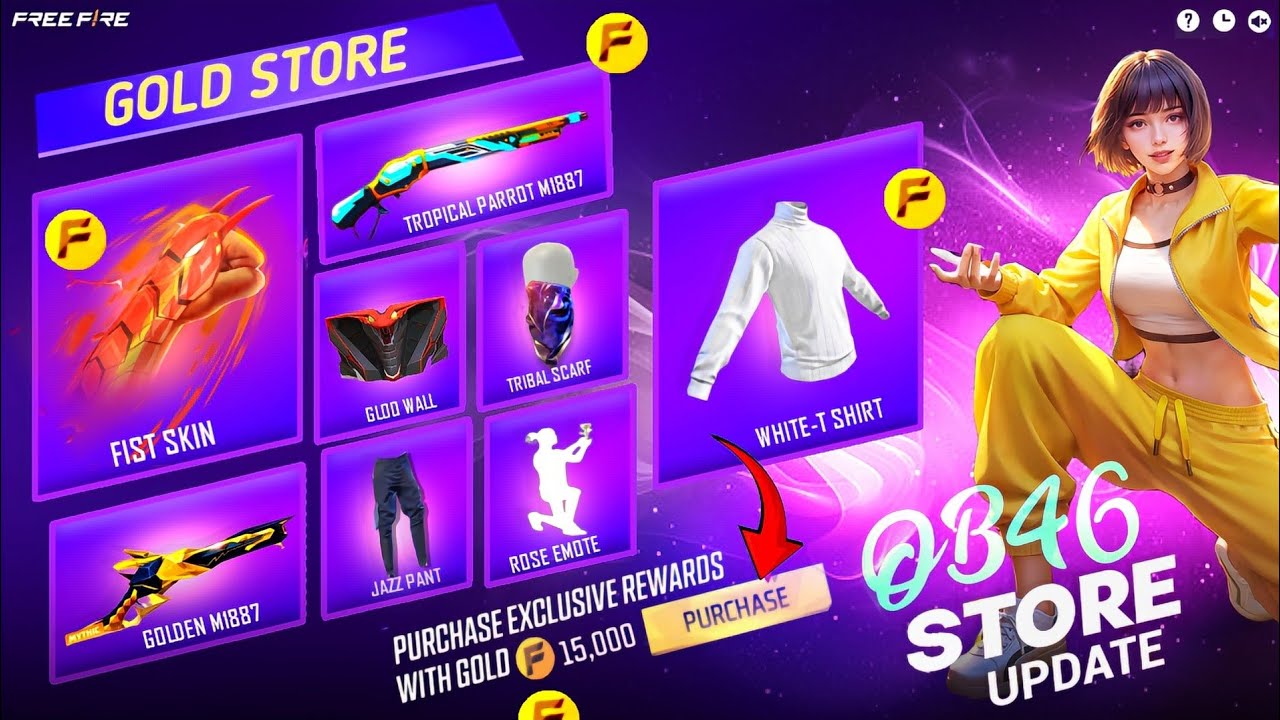 Gold Store New Items in OB46 Update 😮💥| Free Fire New Event | Ff New ...