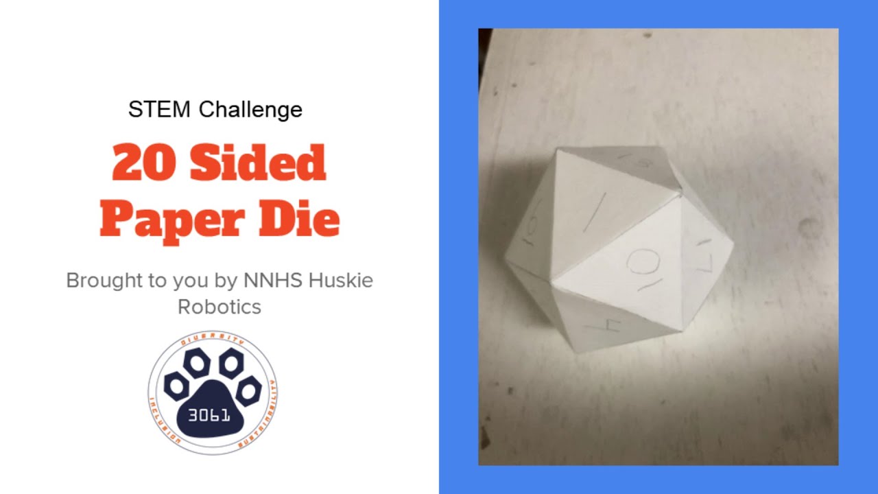 STEM Challenge: Paper 20 Sided Die - YouTube