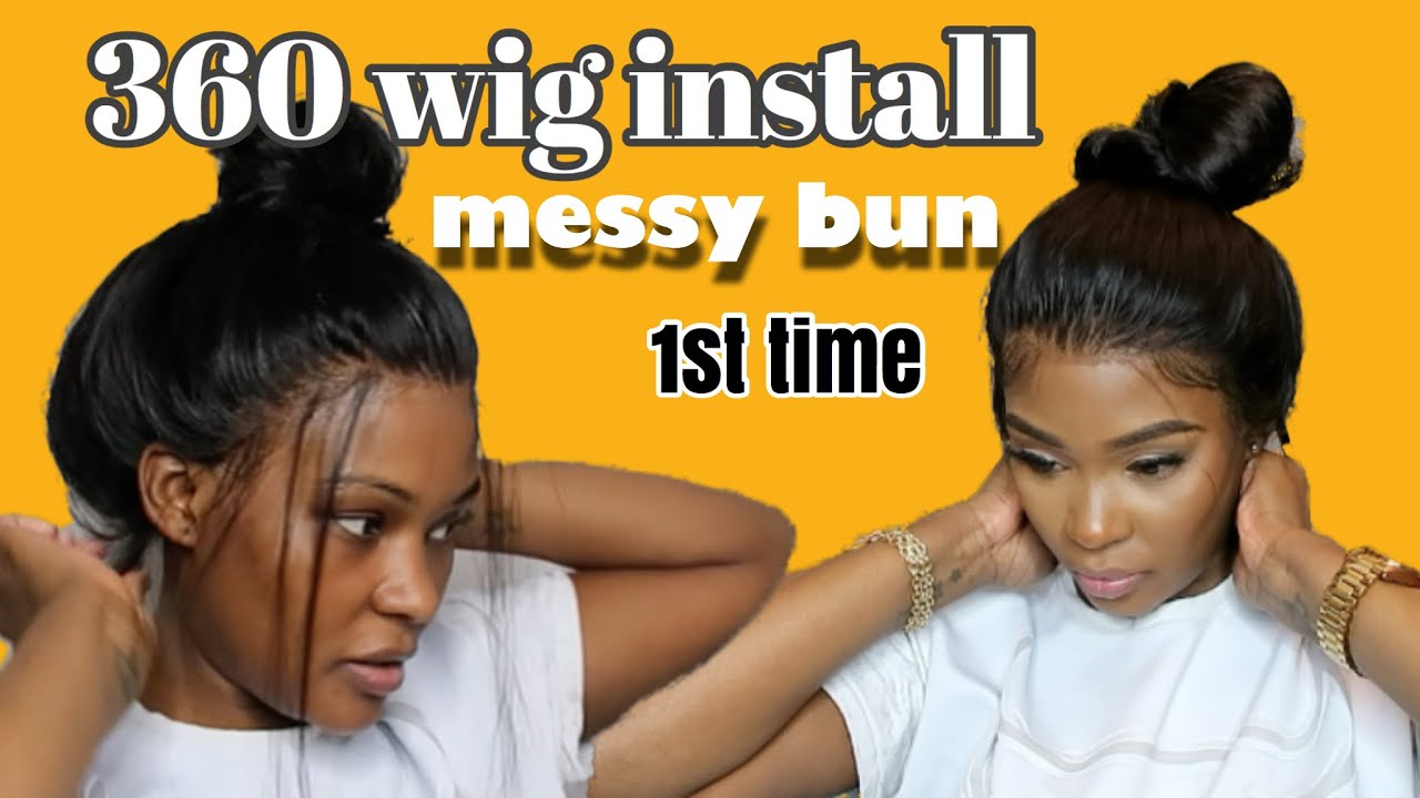 QUICK 360 MESSY BUN WIG TUTORIAL FOR BEGINNERS FT ARABELLA HAIR - YouTube